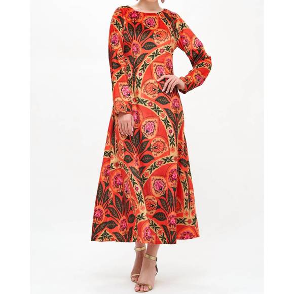 Oliphant | Dresses | New Oliphant Long Sleeve Shift Maxi Dress In ...